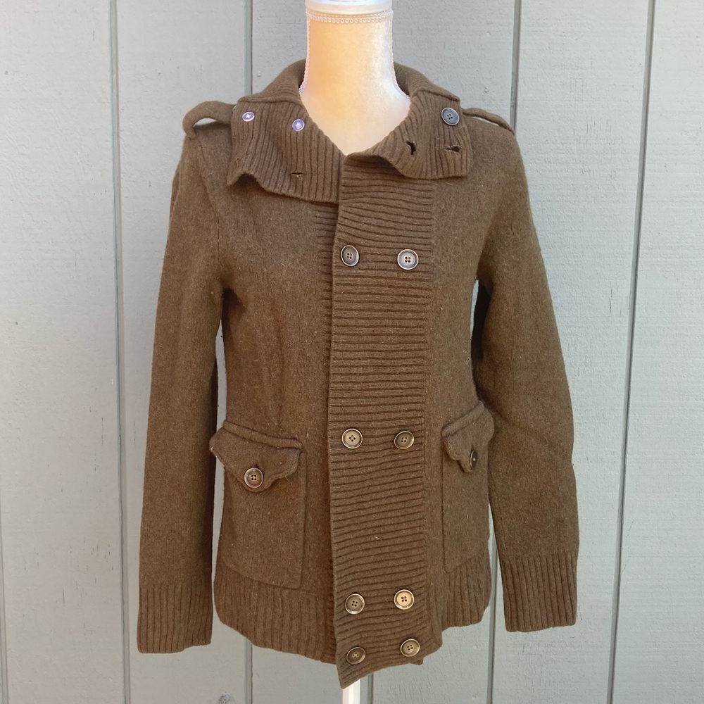 100% Lambswool Military Style Jacket - Gem